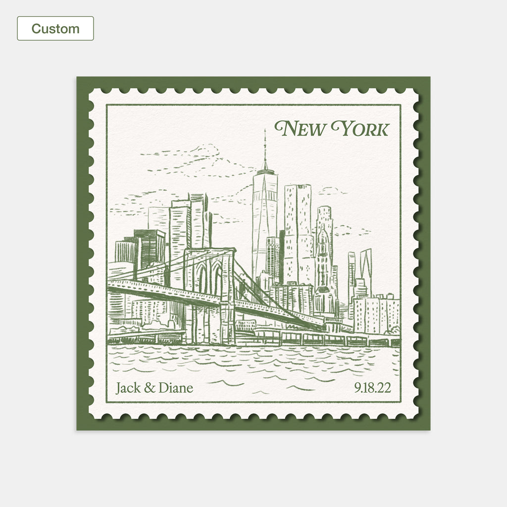 Personalized Vintage NYC Stamp Art Print – Prospect Print Co.