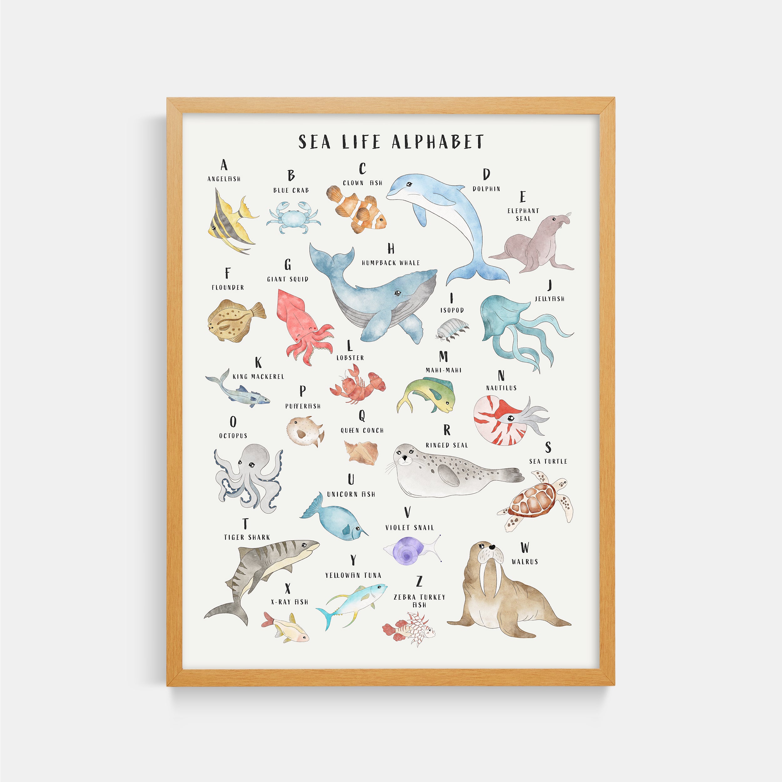 Sea Animal Alphabet Print – Prospect Print Co.